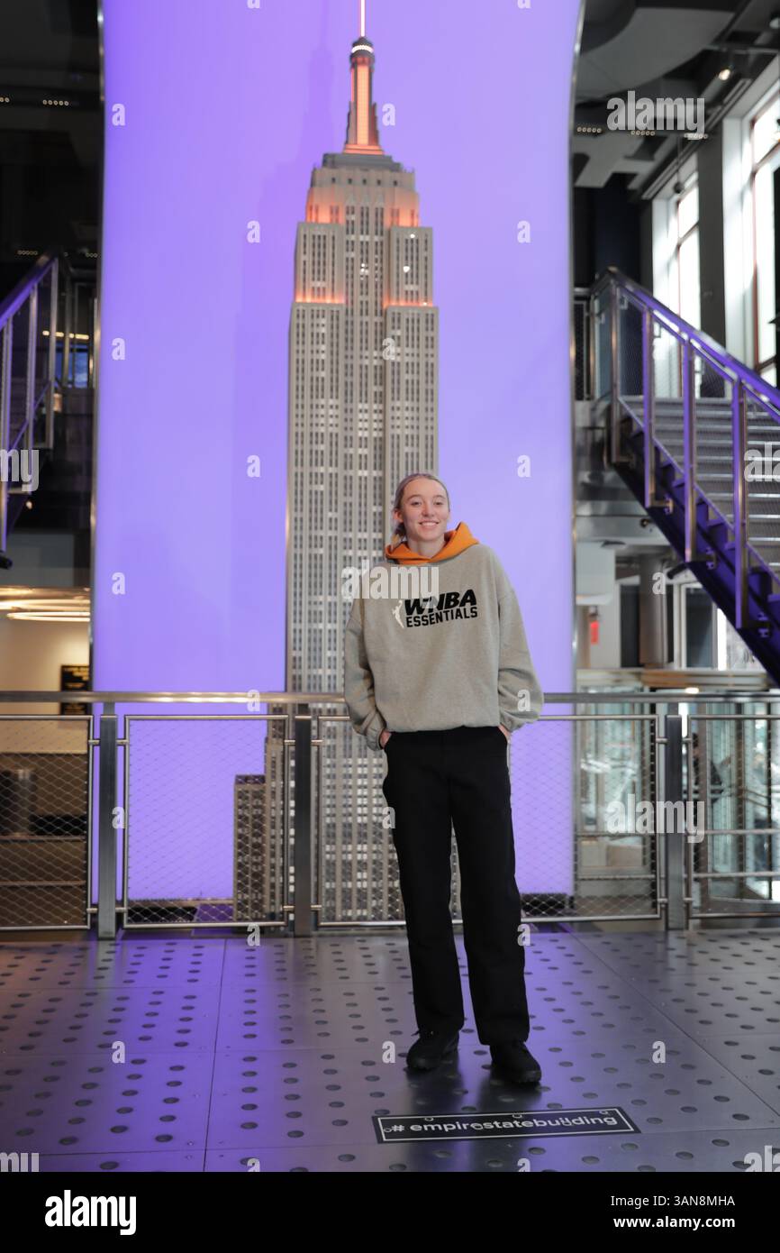 NEW YORK, NY - APRIL 14 2025: WNBA Commissioner Cathy Engelbert joins ...