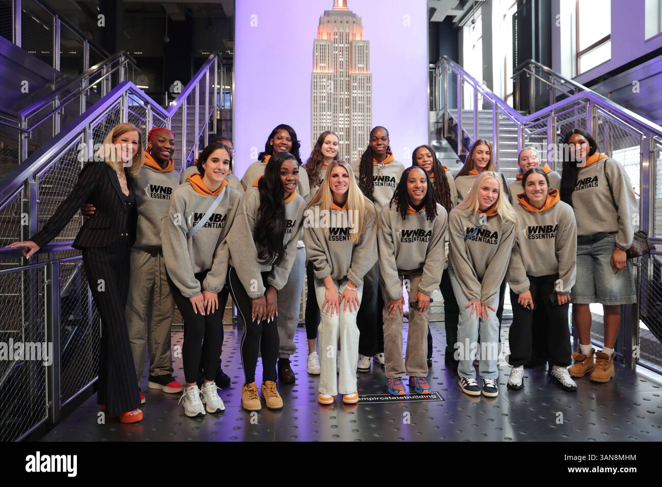 NEW YORK, NY - APRIL 14 2025: WNBA Commissioner Cathy Engelbert joins ...