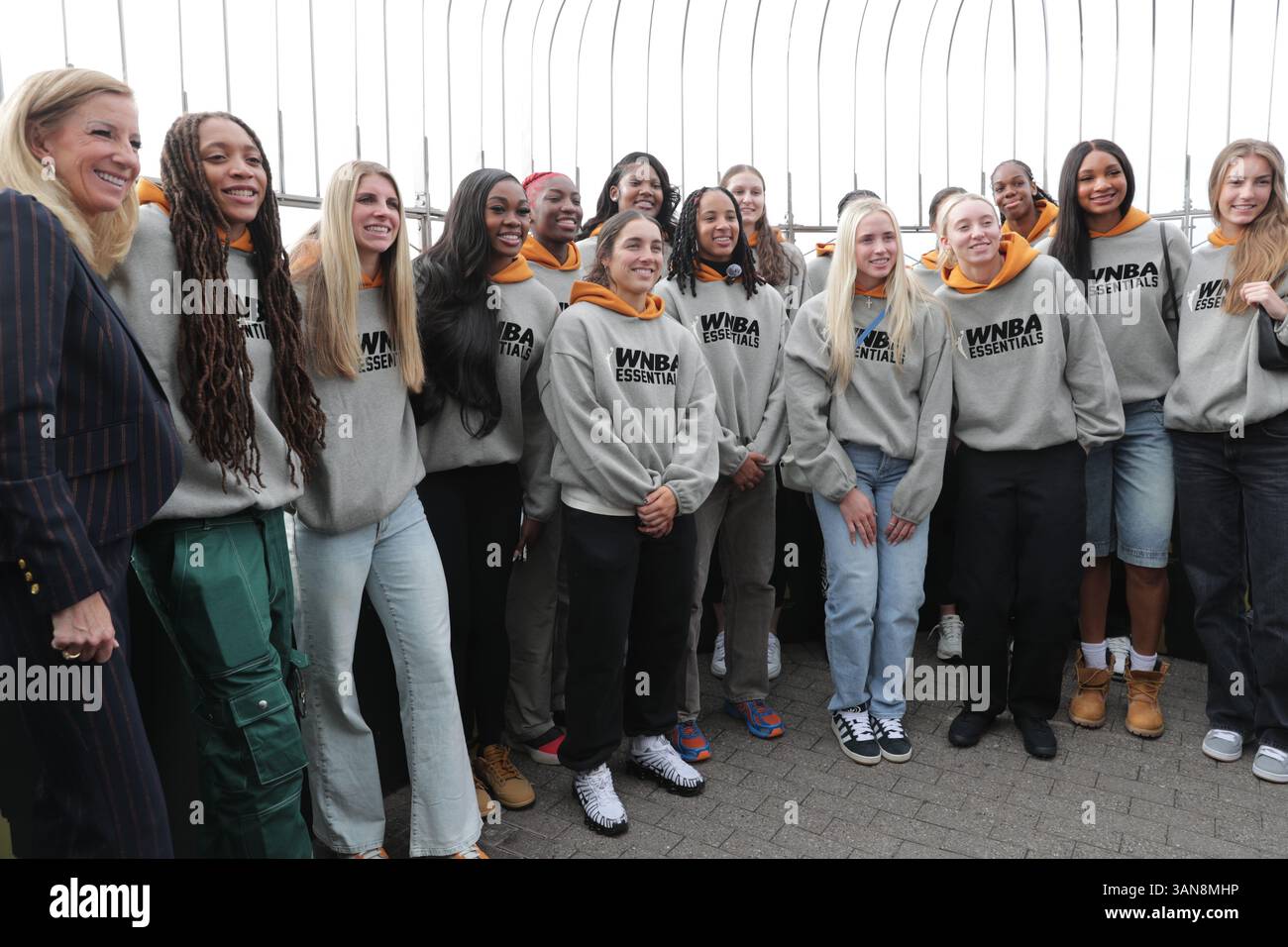 NEW YORK, NY - APRIL 14 2025: WNBA Commissioner Cathy Engelbert joins ...