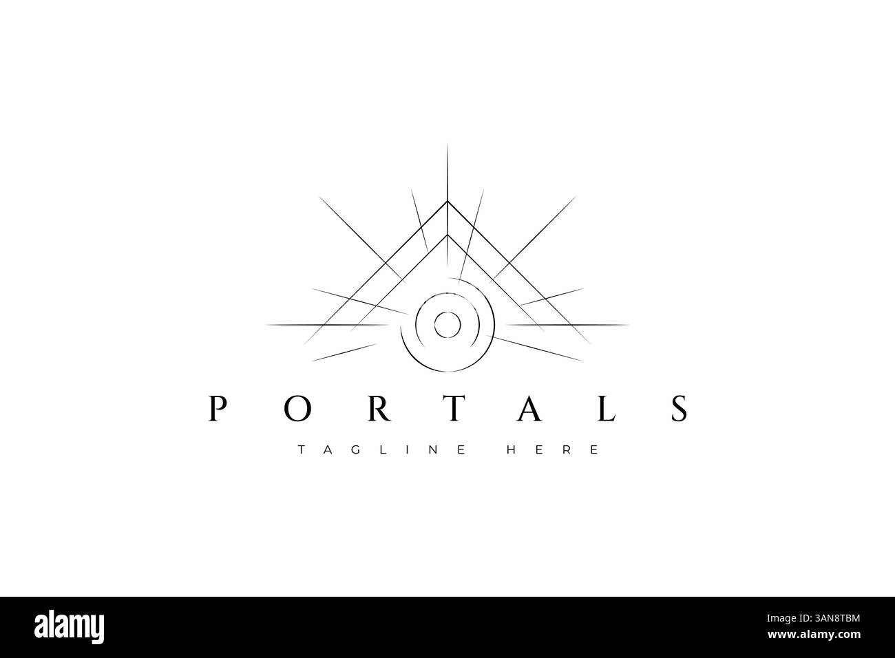 Portal Logo Abstract Magical Science Fiction Concept. Shine Bright Hole ...