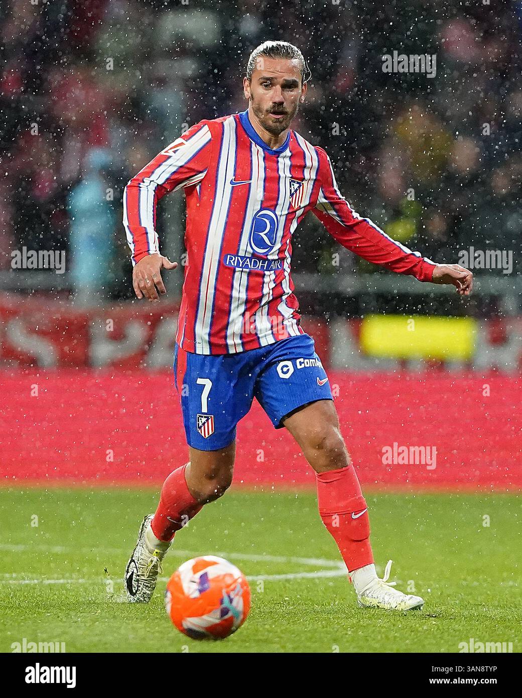 Madrid, Spain. 14th Apr, 2025. Atletico de Madrid's Antoine Griezmann ...