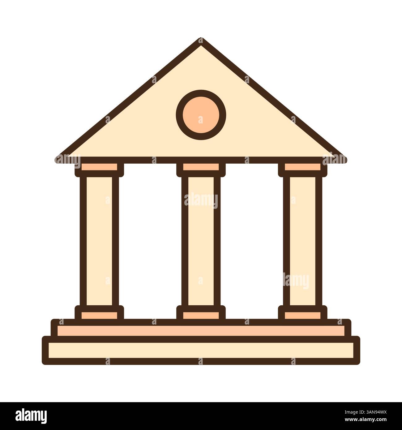 Classical court icon. Ancient column symbol. Government structure ...