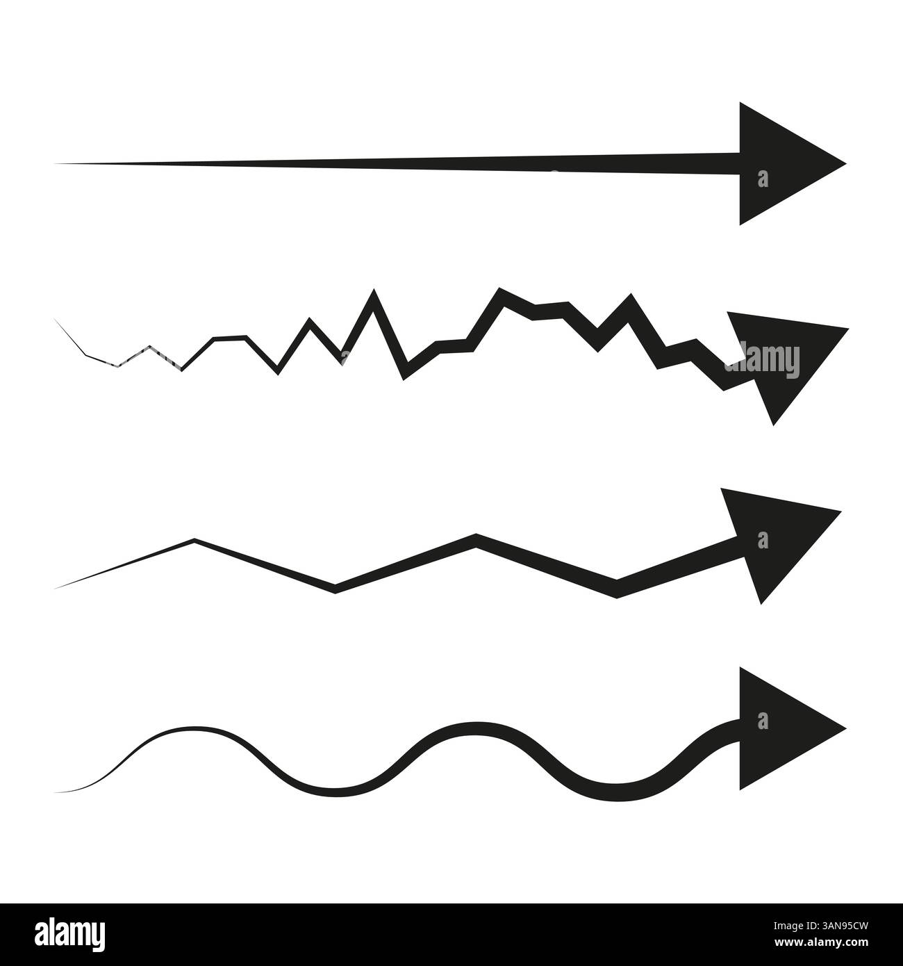 Arrow line symbol. Wavy and zigzag. Business chart graphic. Vector ...