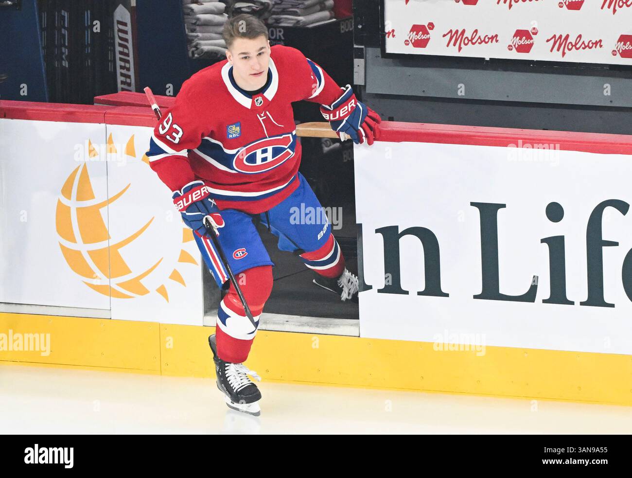Montreal Canadiens' Ivan Demidov steps onto the ice prior to an NHL hockey game against the ...