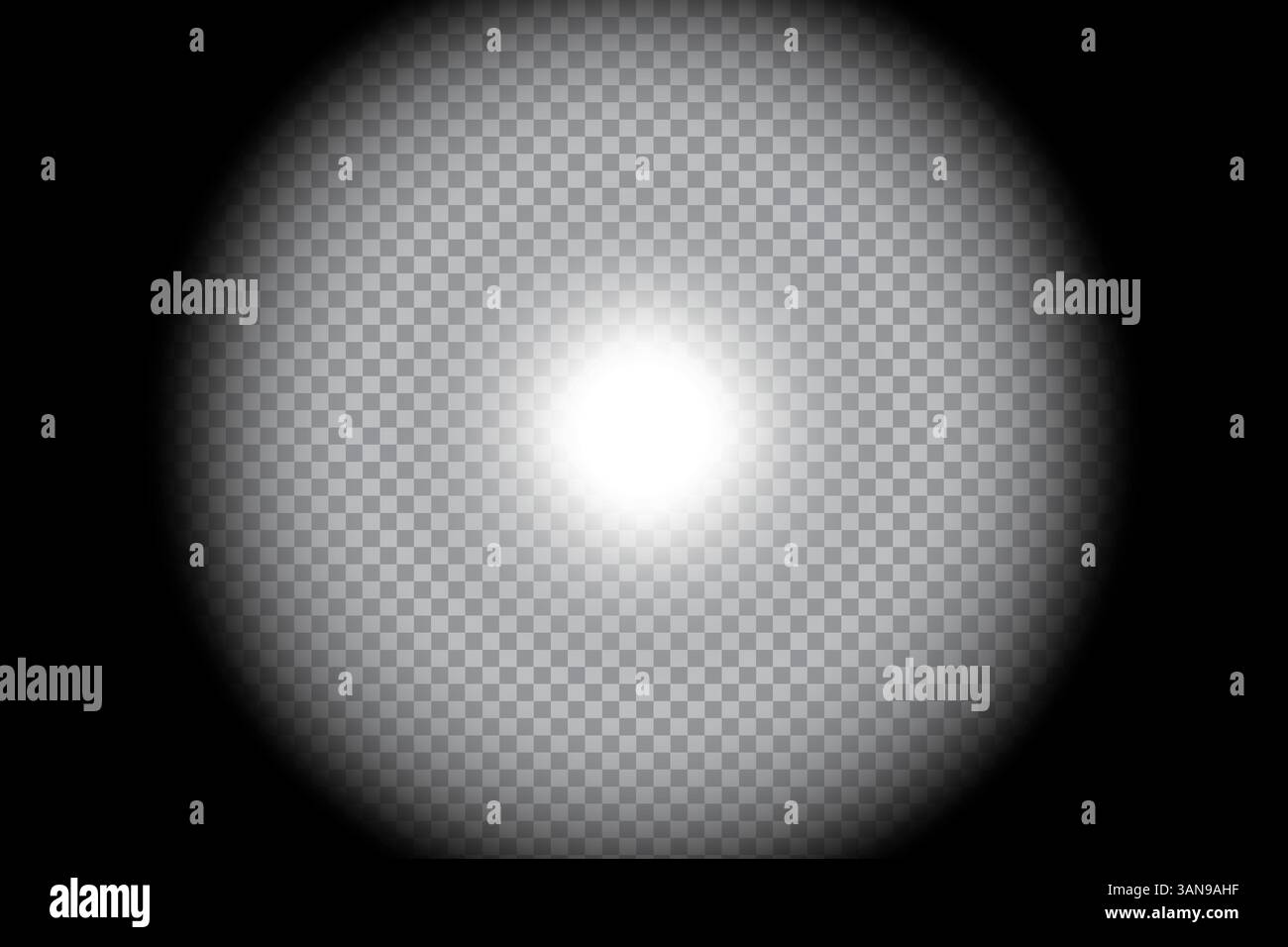 Light effect overlay. Transparent glow circle. Center spotlight icon ...