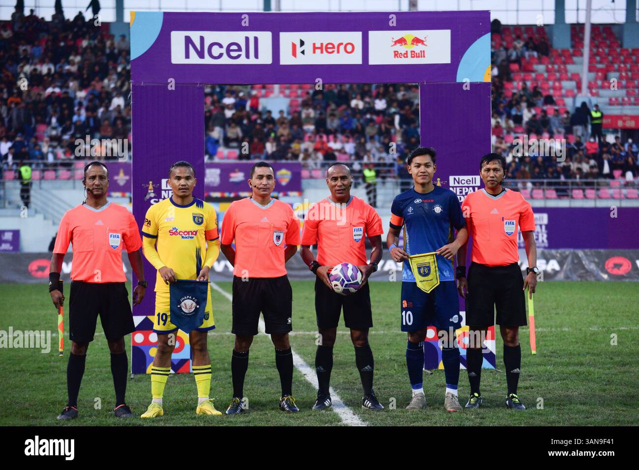 Kathmandu, Bagmati, Nepal. 14th Apr, 2025. Team captains DEVENDRA ...