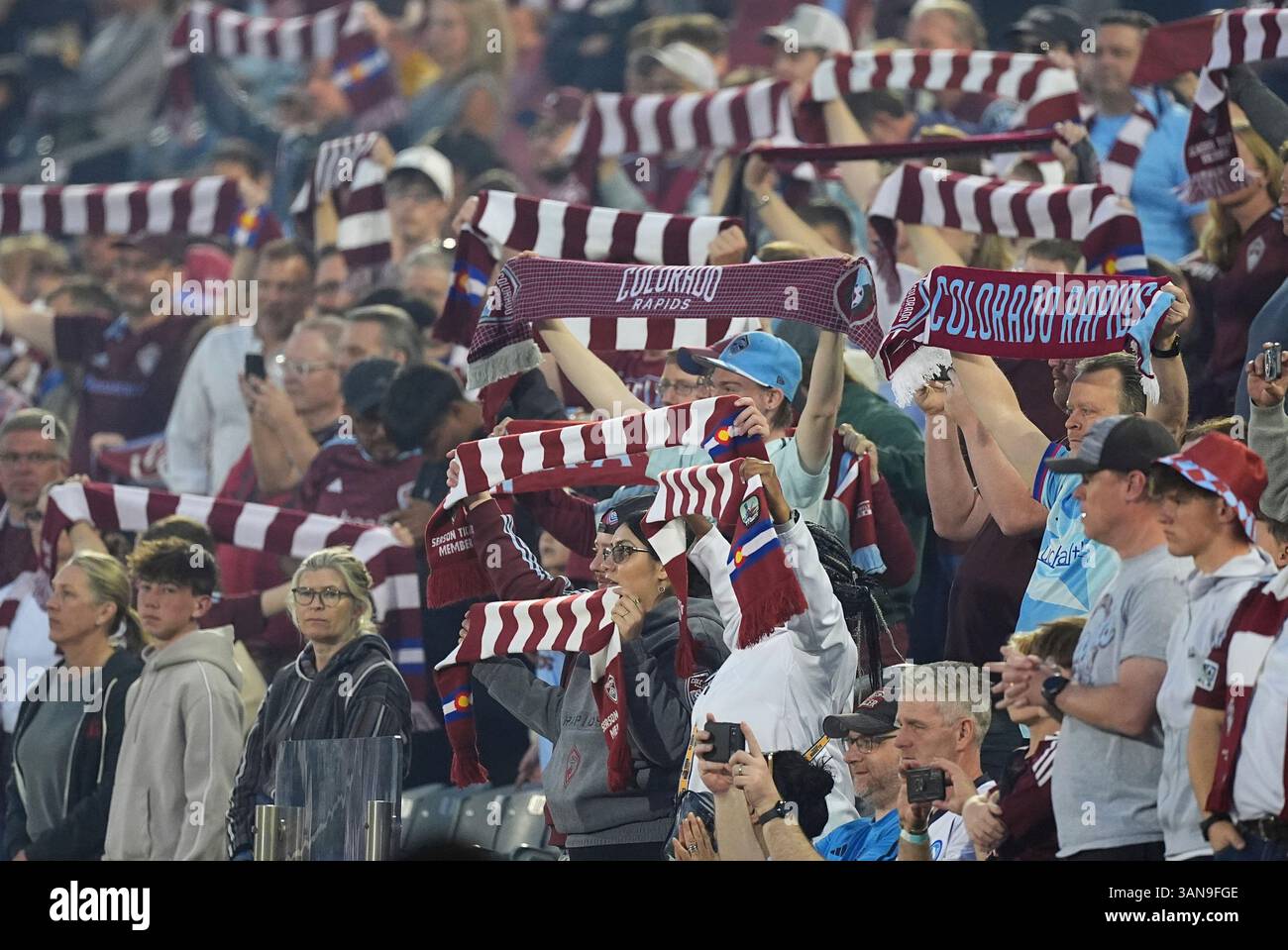 Colorado Rapids fans in the first half of an MLS soccer match Saturday ...
