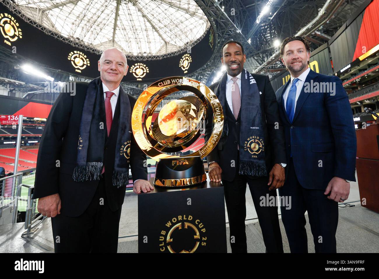 Atlanta Mayor Andre Dickens, second from right, FIFA President Gianni ...