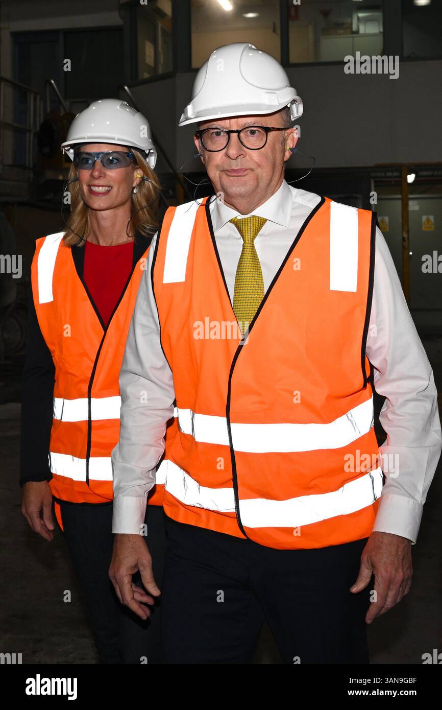 Boyer, Australia. 14th Apr, 2025. Australian Prime Minister Anthony ...