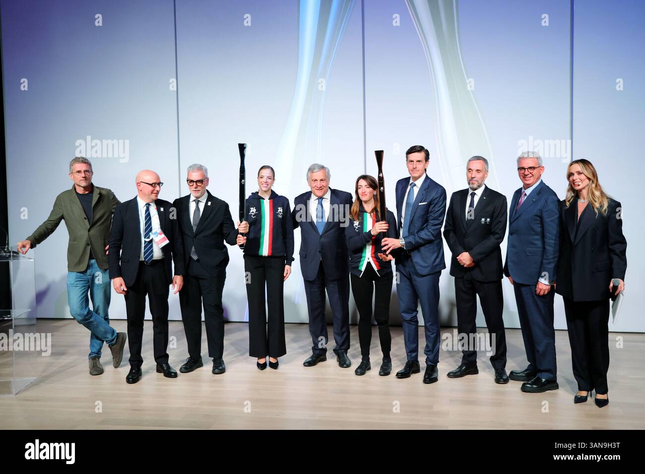Osaka, Japan. 14th April, 2025. (L-R) Carlo Ratti, Amb. Mario Vattani ...