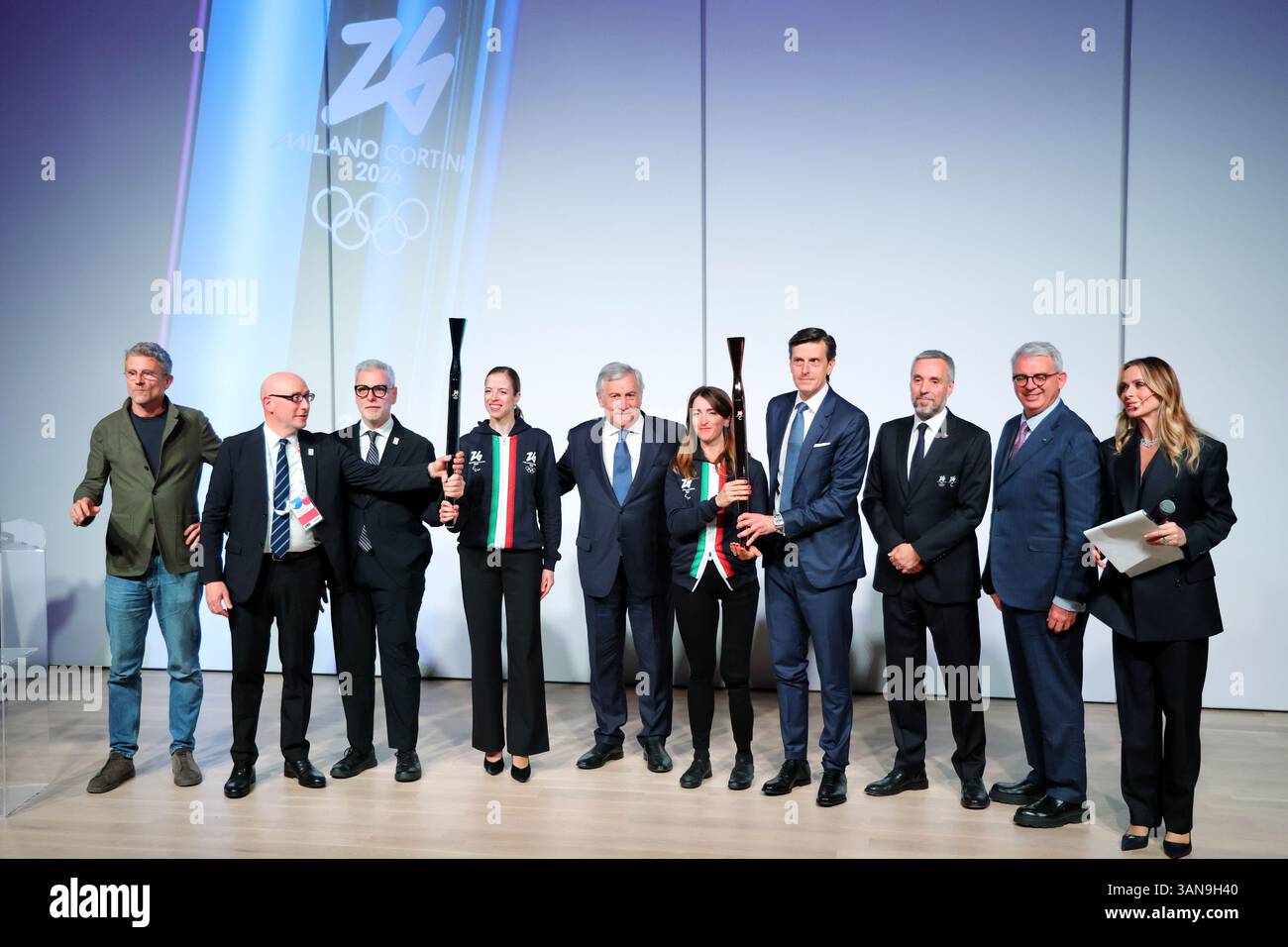 Osaka, Japan. 14th April, 2025. (L-R) Carlo Ratti, Amb. Mario Vattani ...