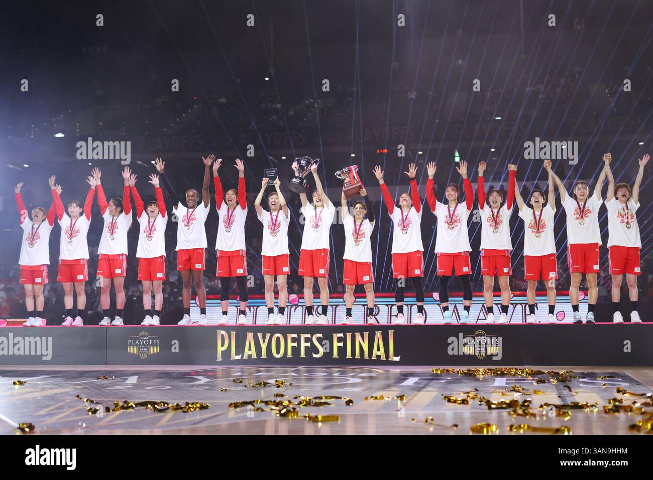 Musashino Forest Sport Plaza, Tokyo, Japan. 14th Apr, 2025. Fujitsu Red ...