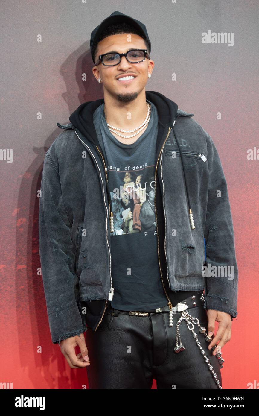 London, UK. 14 Apr, 2025. Pictured: Chelsea Footballer Jadon Sancho ...