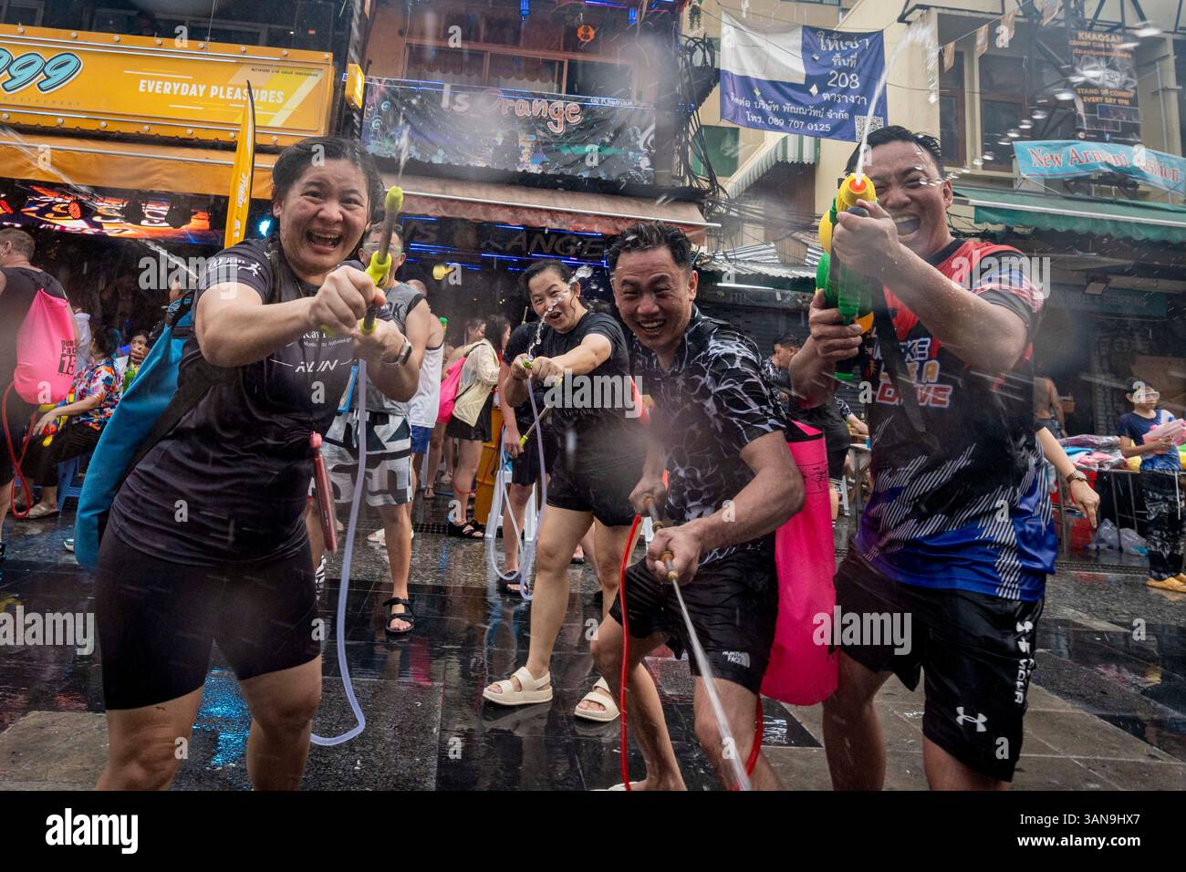 April 14, 2025, Bangkok, Bangkok, Thailand: Revelers both local and foreign crowd Bangkok's Khao ...