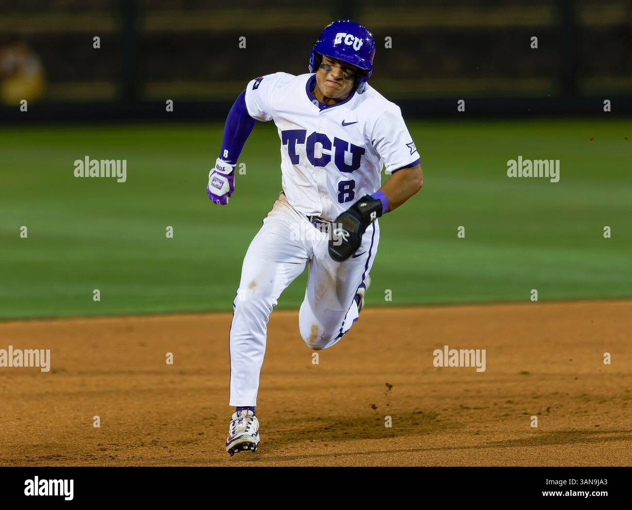 April 11, 2025: Texas Christian University's Isaac Cadena (8) running ...