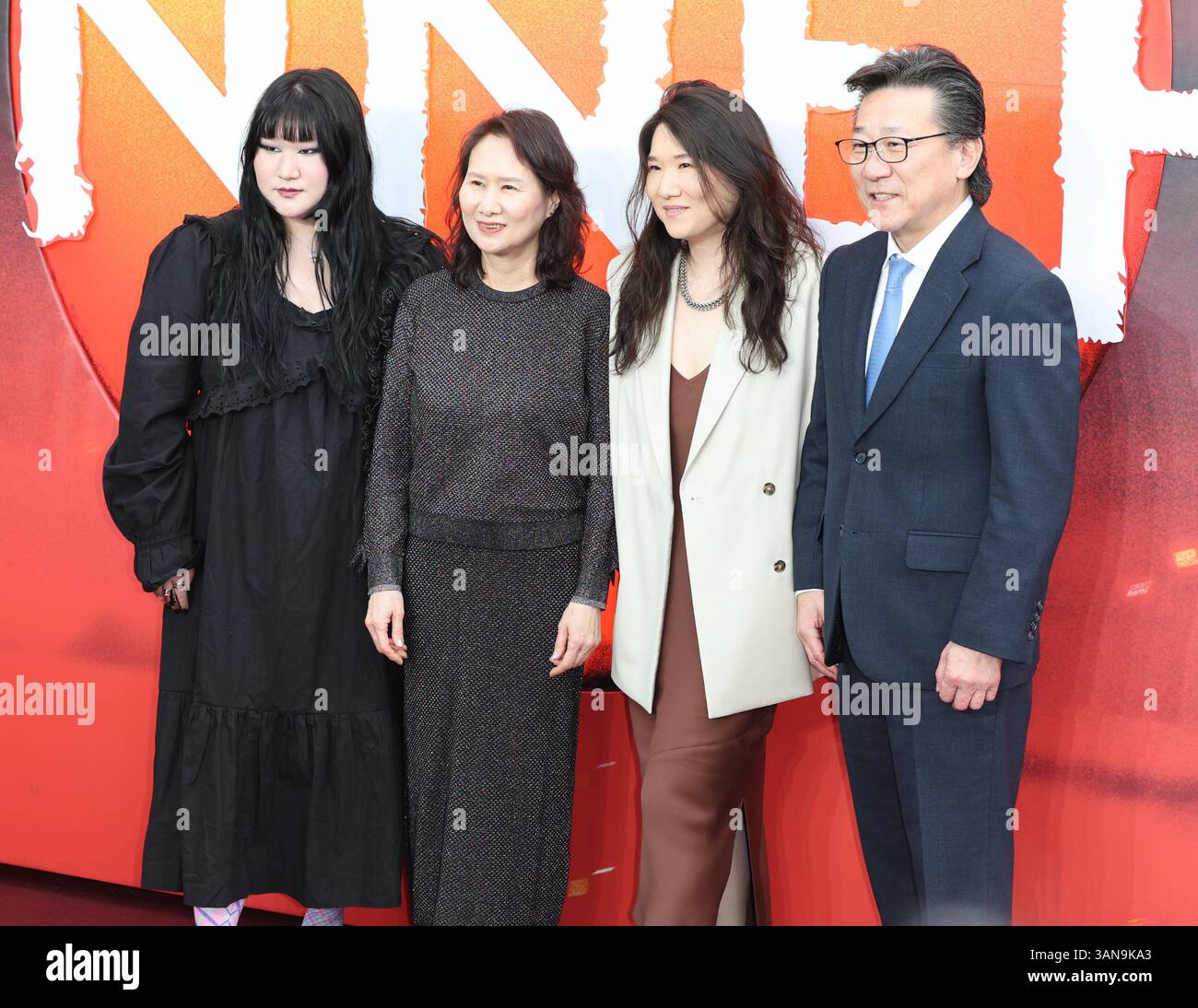 LONDON, ENGLAND - APRIL 14 2025: Rebecca Cho and family attends Sinners ...