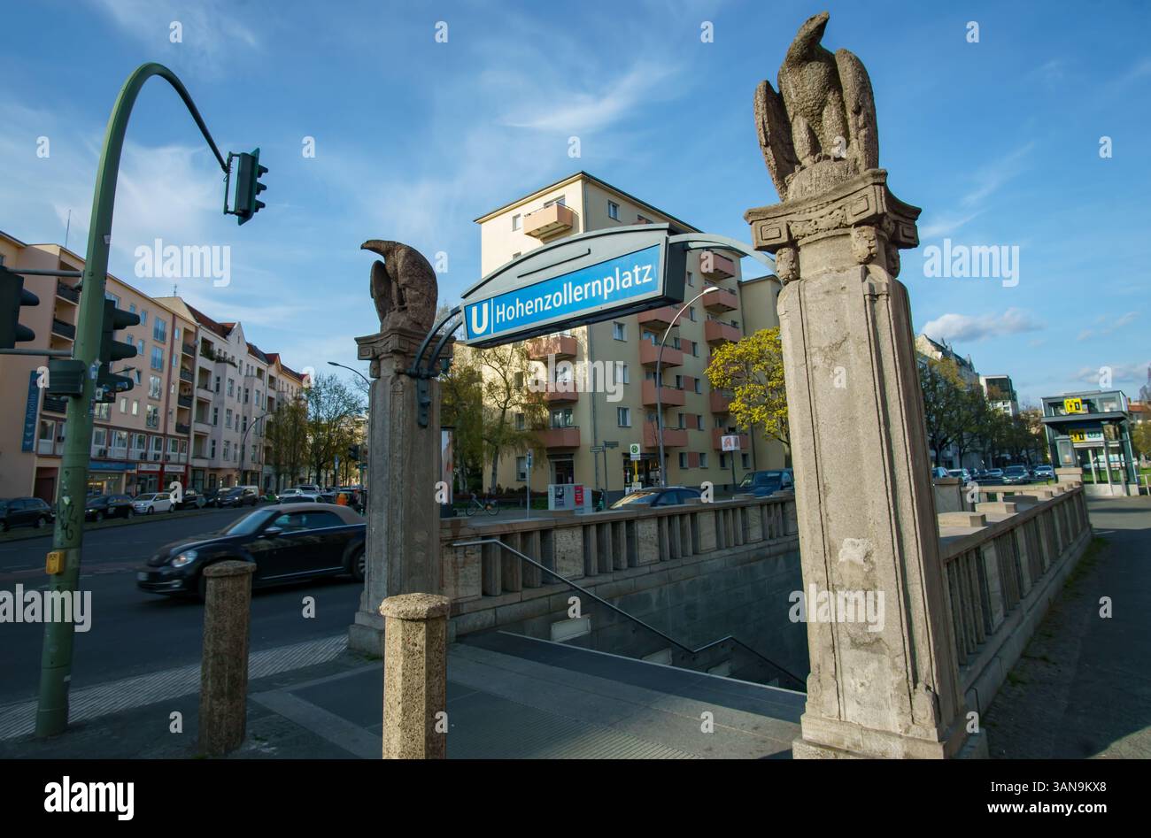 Entrance to the Hohenzollernplatz U-Bahn (underground metro) station in ...