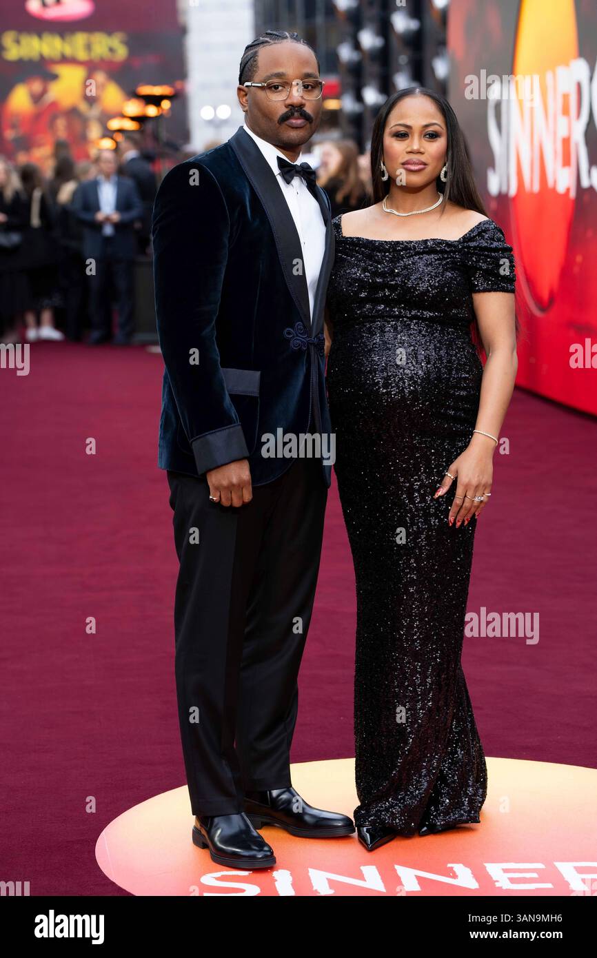 Ryan Coogler, left, and Zinzi Coogler pose for photographers upon ...