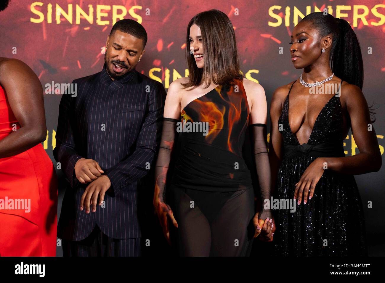 Michael B. Jordan, from left, Hailee Steinfeld, and Jayme Lawson pose ...