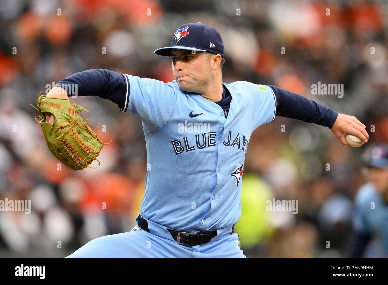 Toronto Blue Jays relief pitcher Mason Fluharty (68) in action during a ...