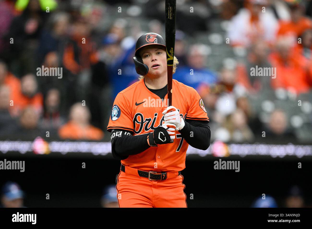 Baltimore Orioles' Jackson Holliday in action during a baseball game ...