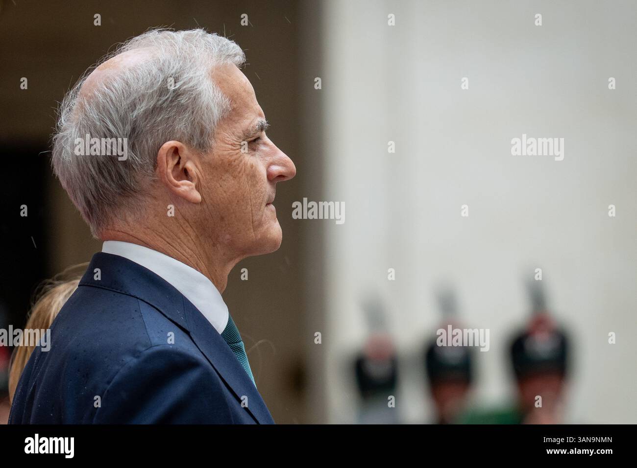 Prime Minister of the Kingdom of Norway, Jonas Gahr Støre reviews the ...
