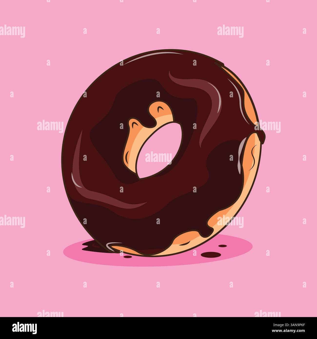 Donut Chocolate Vector Illustration cartoon Stock Vector Image & Art ...