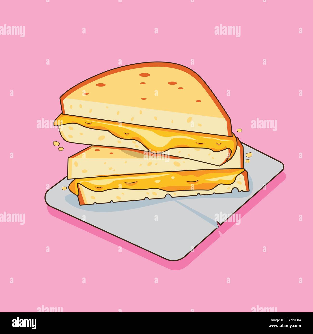Sandwich grilled cheese vector illustration Stock Vector Image & Art ...