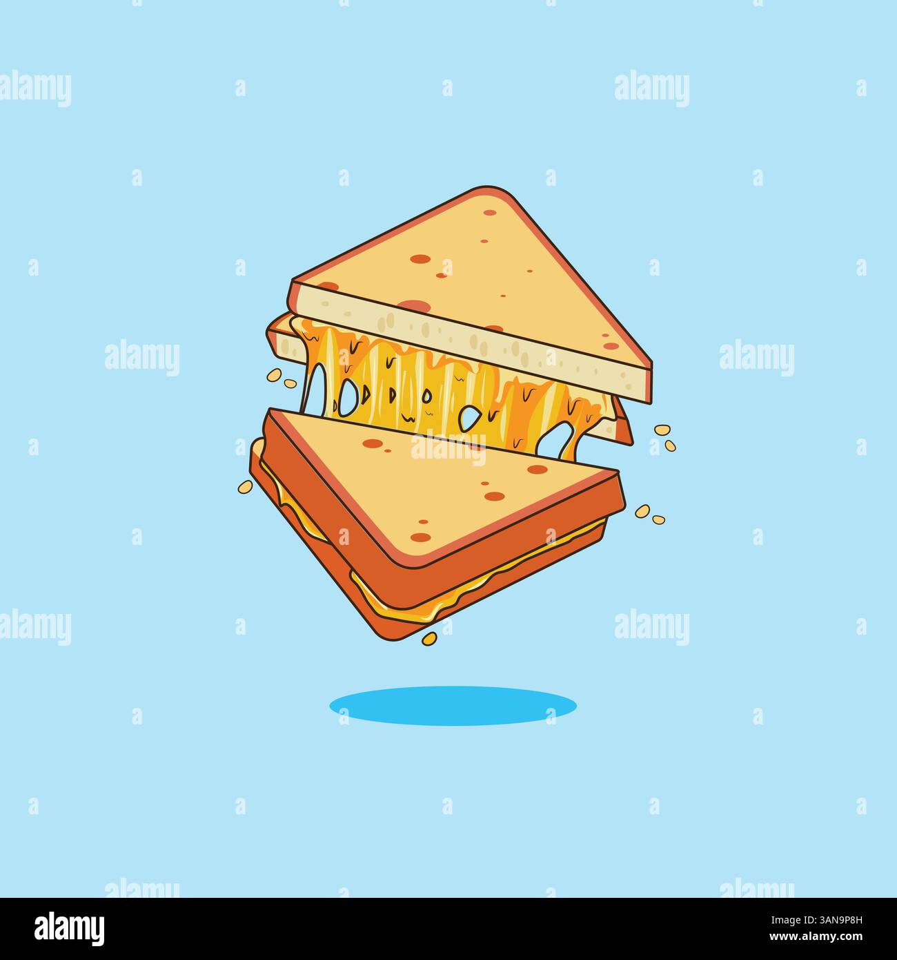 Grilled cheese sandwich vector illustration Stock Vector Image & Art ...