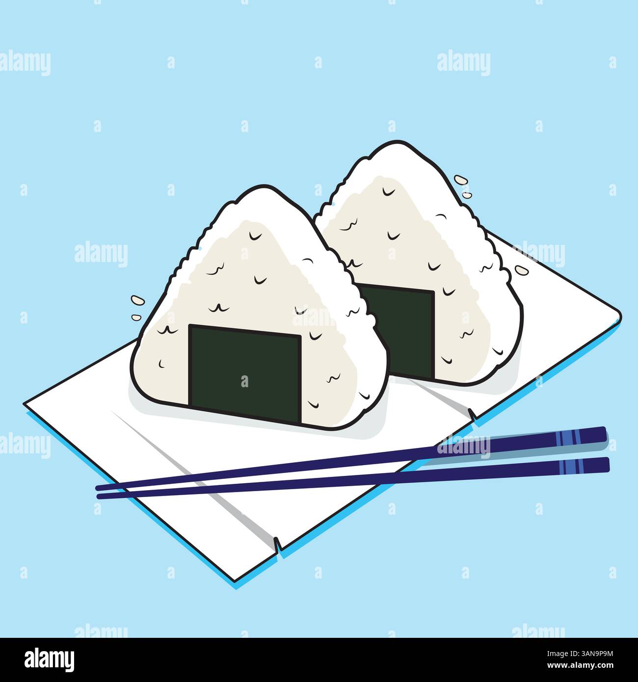 Onigiri Japanese food vector illustration Stock Vector Image & Art - Alamy