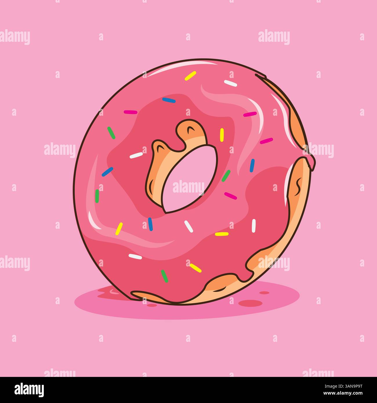 illustration vector graphic of donut strawberry Stock Vector Image ...