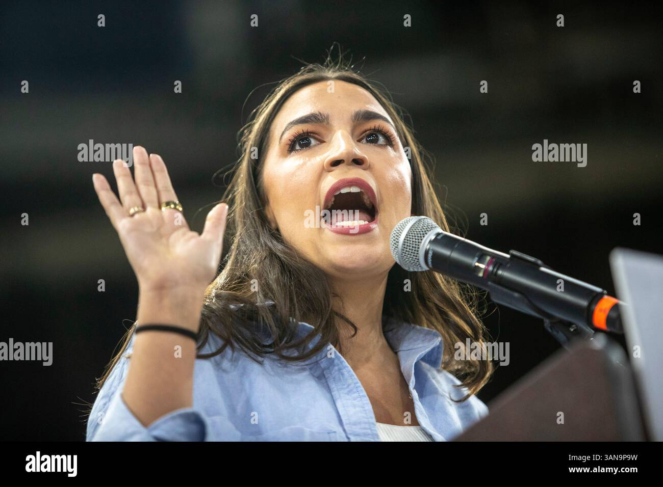 Rep. Alexandra Ocasio-Cortez, D-N.Y., speaks during a "Fighting ...