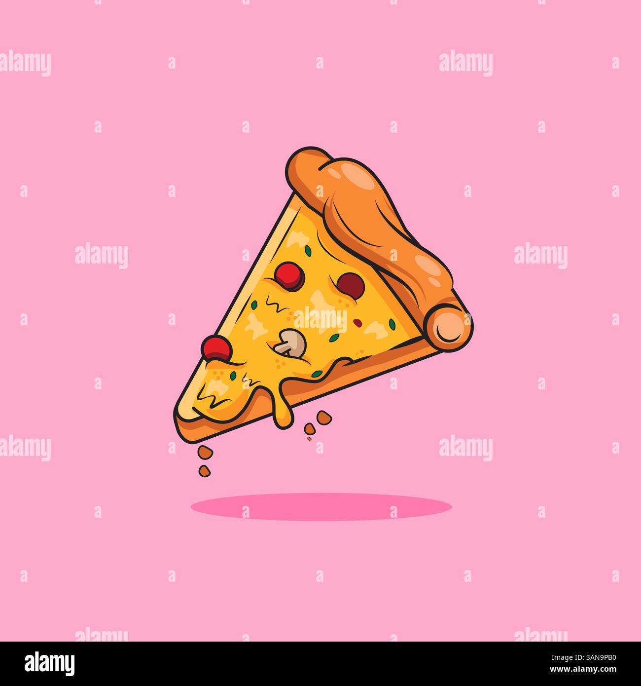 Slice pizza mushrooms icon Stock Vector Images - Alamy