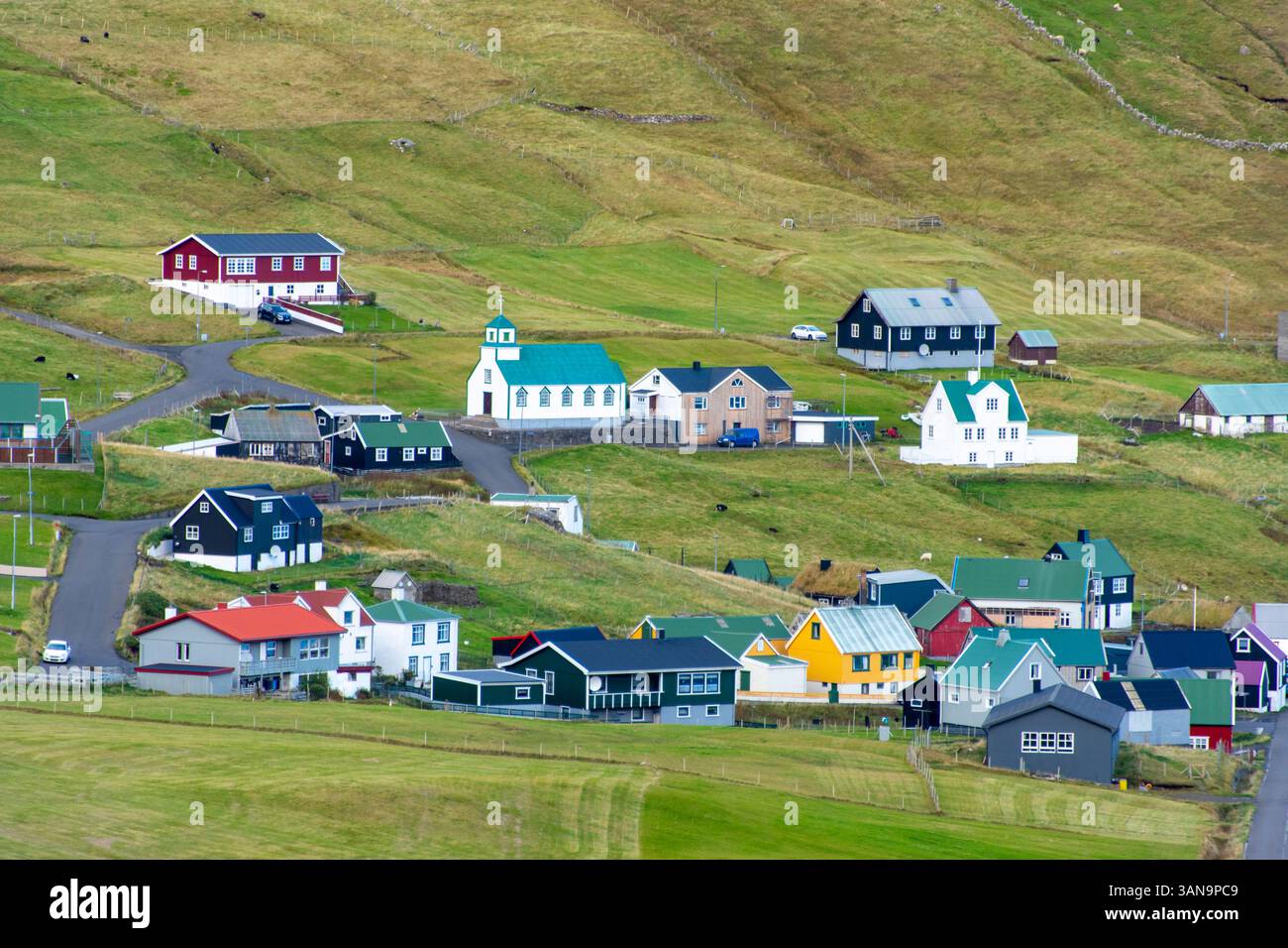 Town of Sandvik - Faroe Islands Stock Photo - Alamy