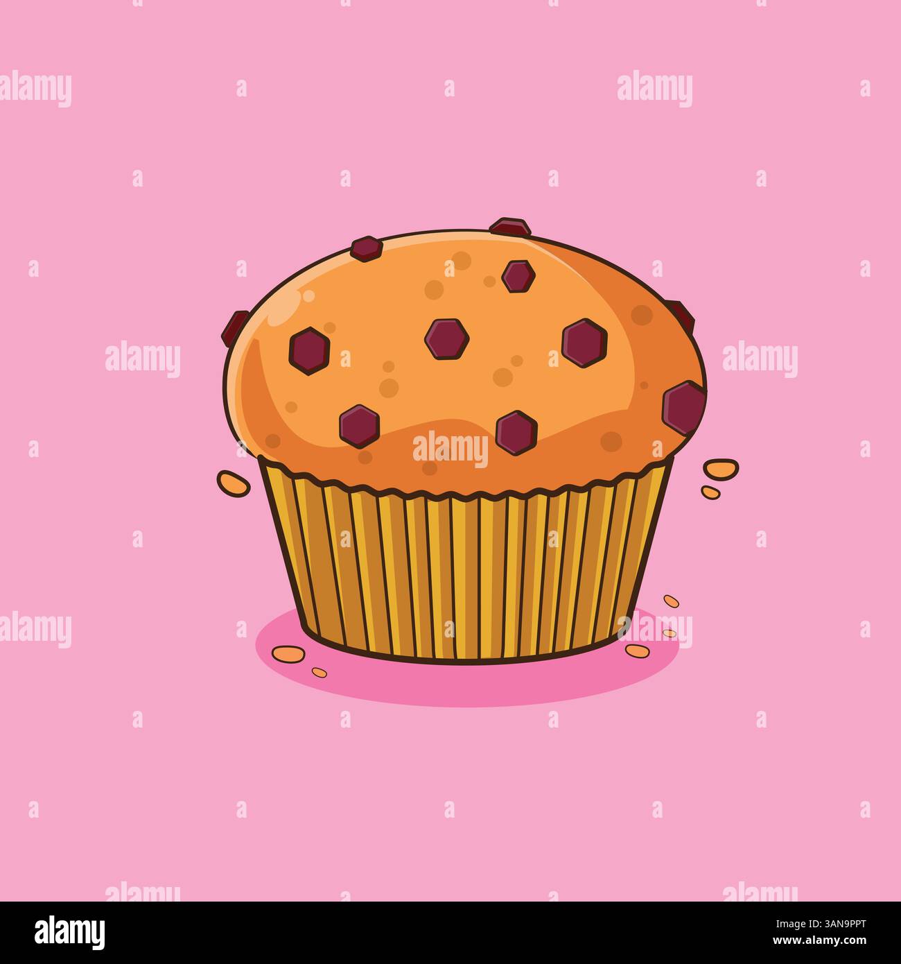 Cupcake topping chocolate chips vector Illustration Stock Vector Image ...