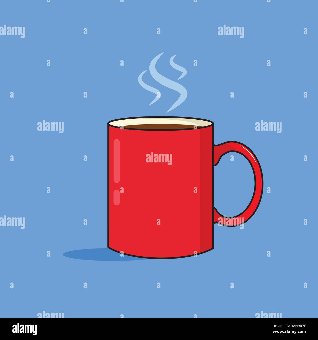 Red Hot Coffee Mug Flat Vector Design Cartoon illustration Stock Vector ...
