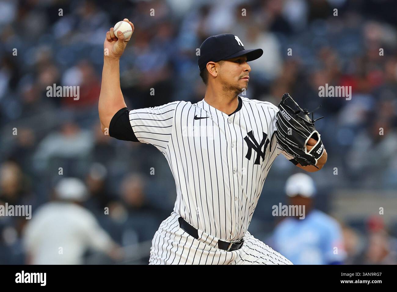 BRONX, NY - APRIL 14: Carlos Carrasco #59 of the New York Yankees ...