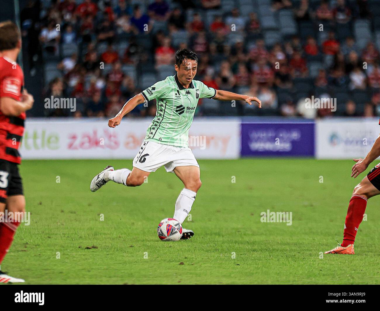 Paramatta, Australia. 13th Apr, 2025. Tomoki Imai†(M) of Western United ...