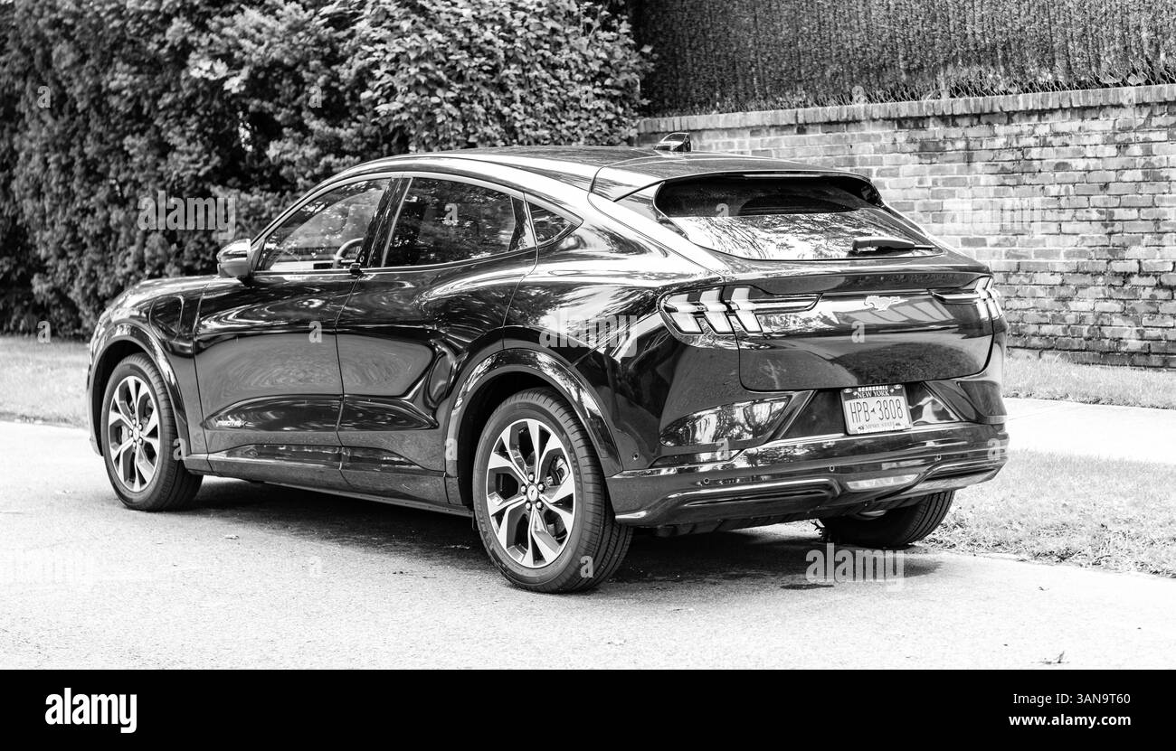 New York City, USA - August 26, 2023: 2023 Ford Mustang Mach E Premium ...