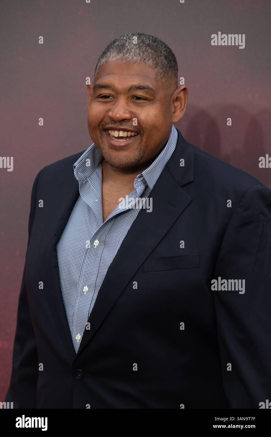 London, United Kingdom. 14th April 2025. Omar Benson Miller on the red ...