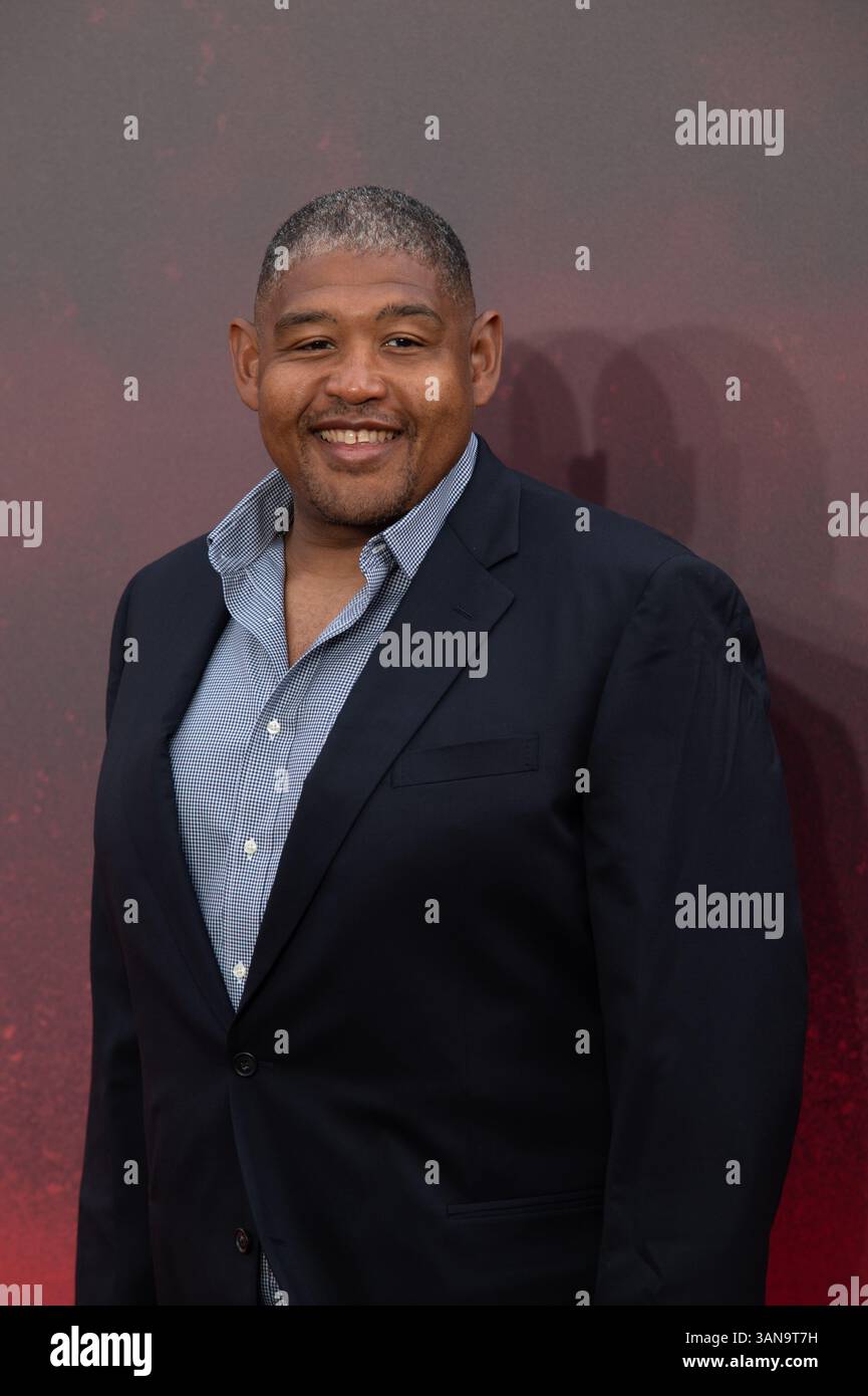 London, United Kingdom. 14th April 2025. Omar Benson Miller on the red ...