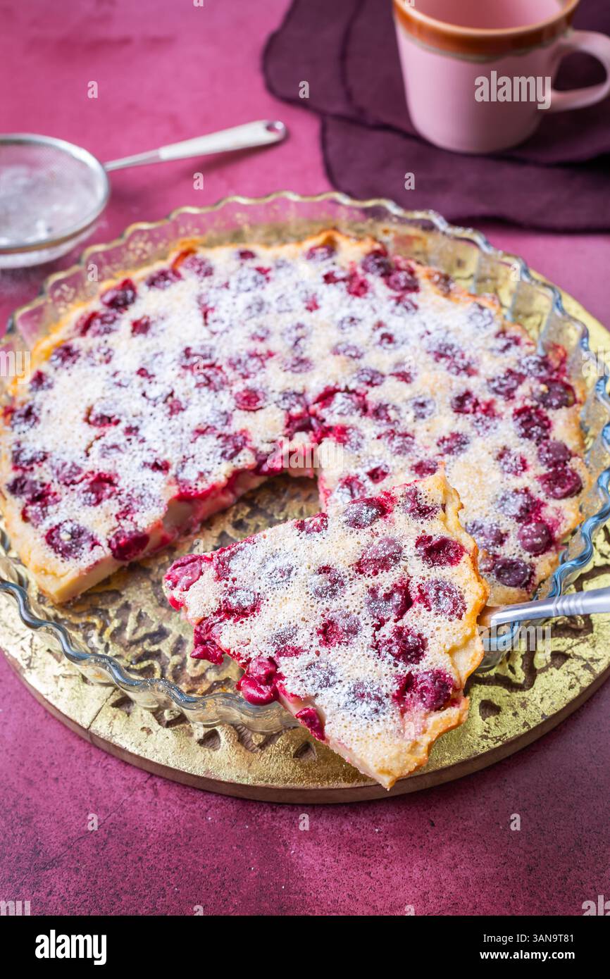 Traditional french pie clafoutis with cherry Stock Photo - Alamy