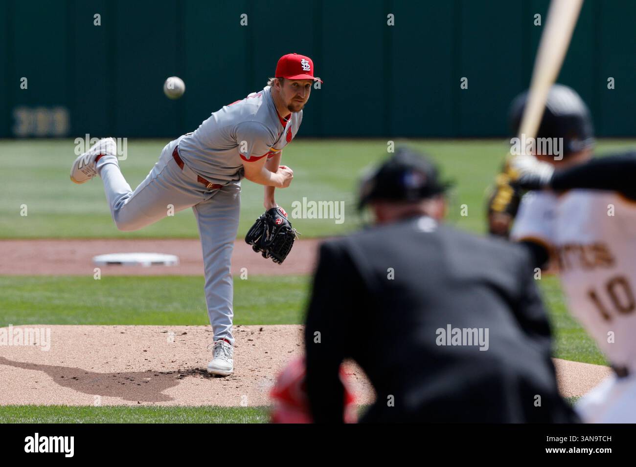 PITTSBURGH, PA - APRIL 09: St. Louis Cardinals pitcher Erick Fedde (12 ...