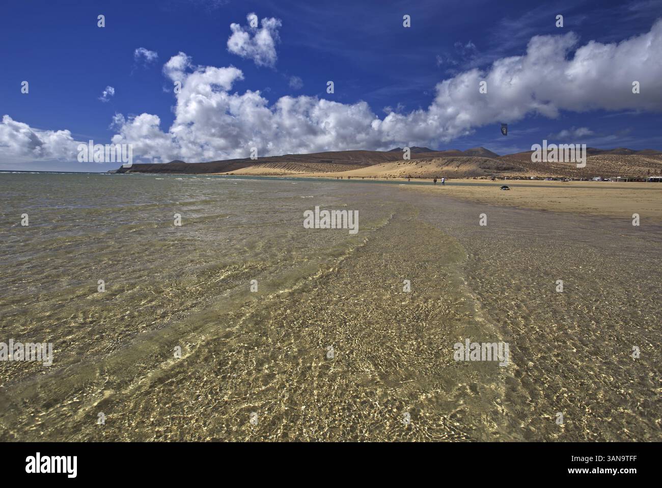Beach Playa Risco del Paso, Playa de Sotavento with clear water, blue ...