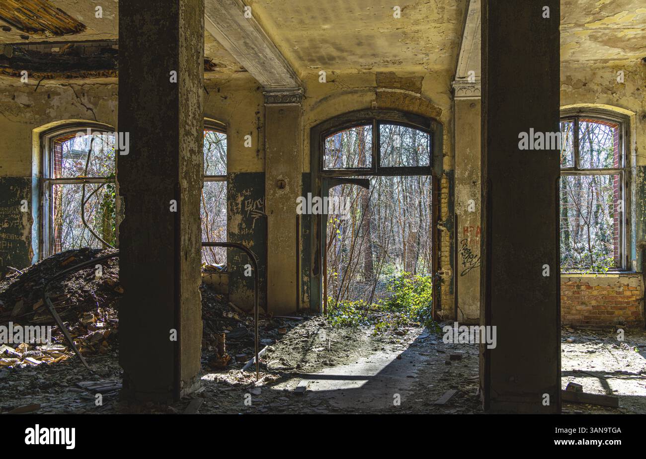 Interior view, former Alpine house on the historic site of the ...