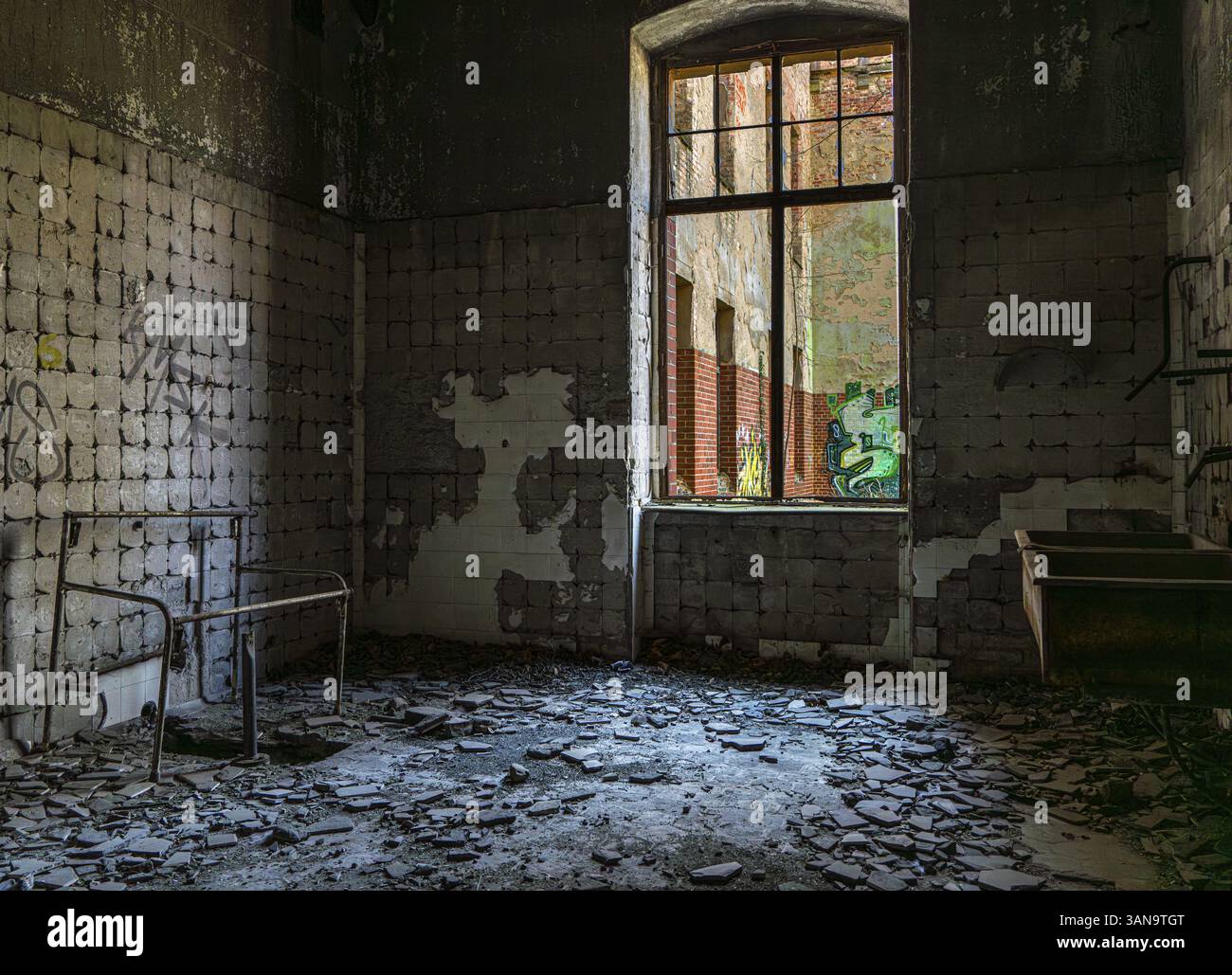 Interior view, former Alpine house on the historic site of the ...