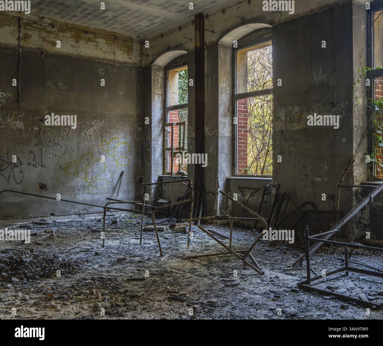 Interior view, former Alpine house on the historic site of the ...