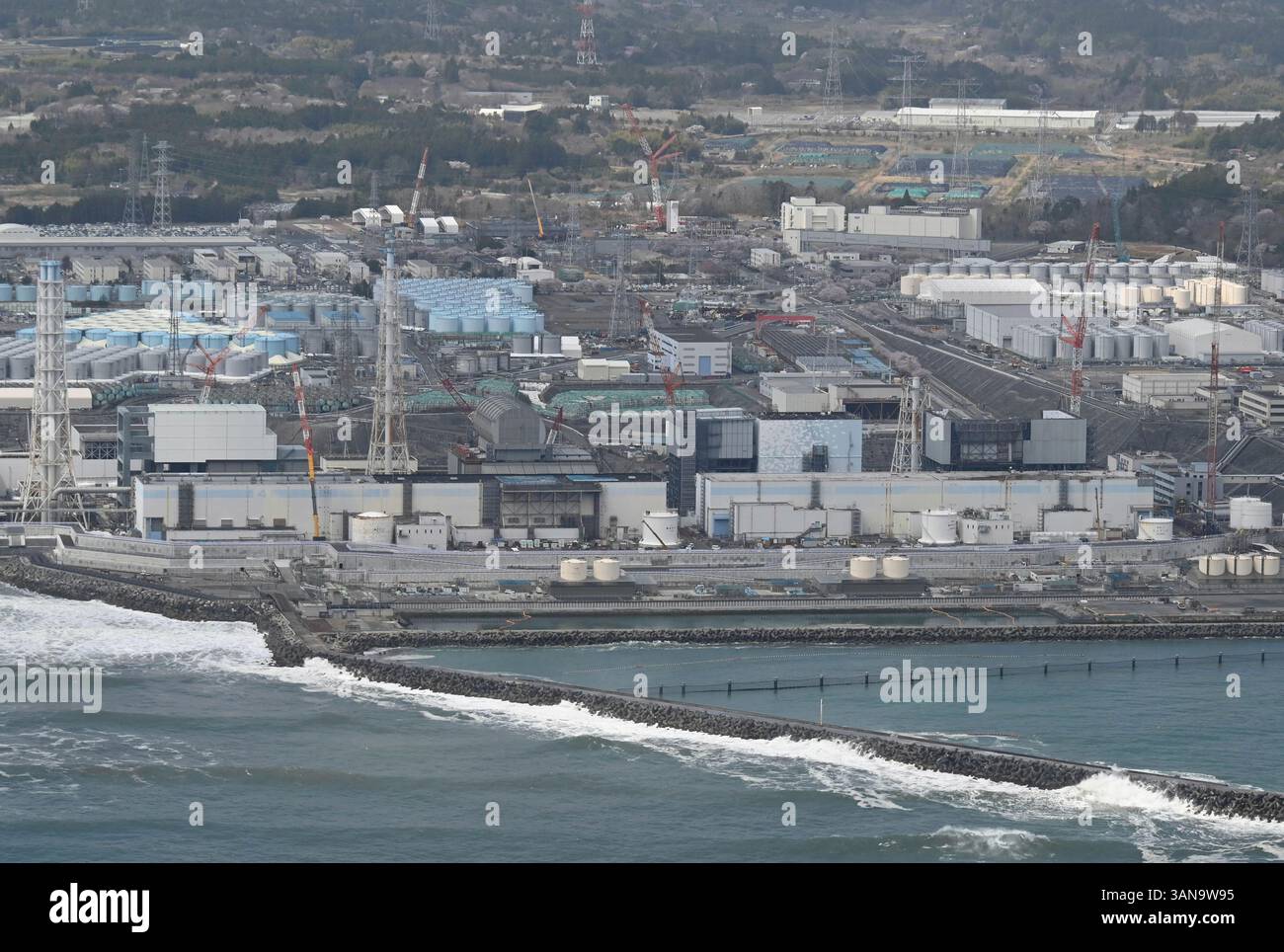 An aerial photo shows the Fukushima Daiichi Nuclear Power Plant Unit 2 ...