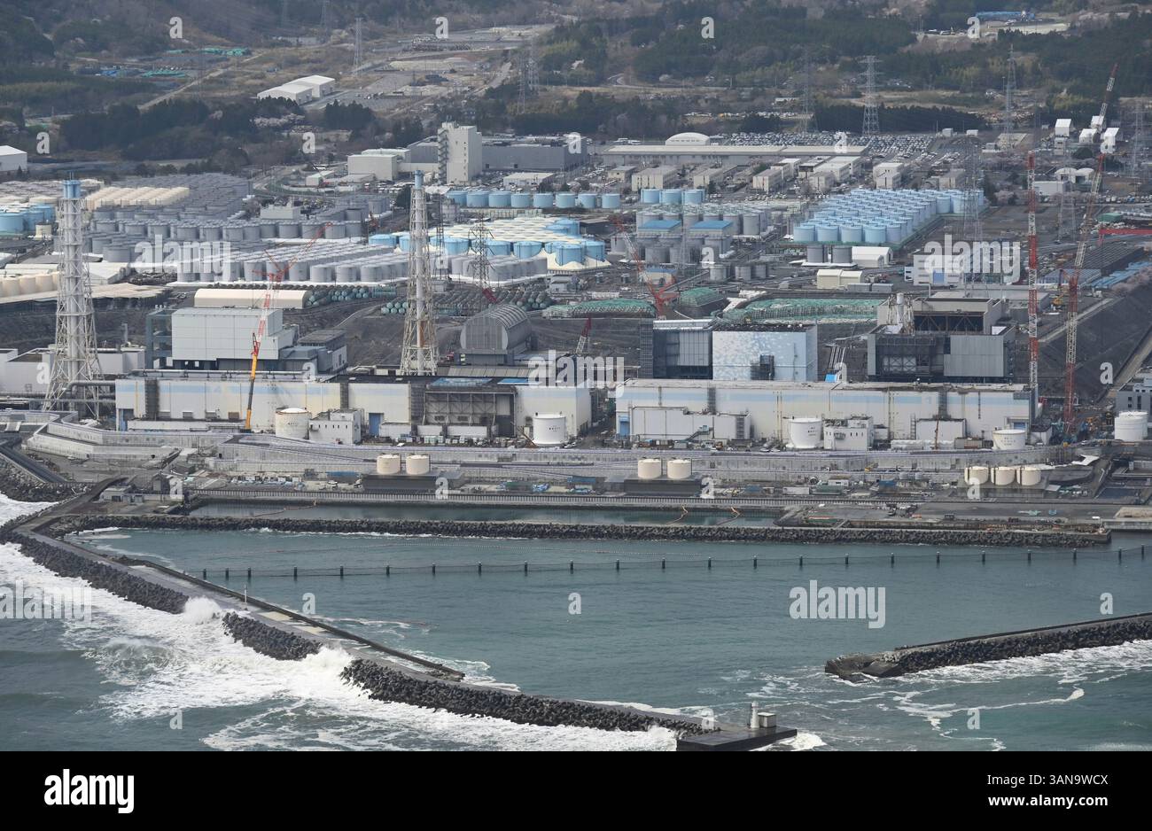An aerial photo shows the Fukushima Daiichi Nuclear Power Plant Unit 2 ...