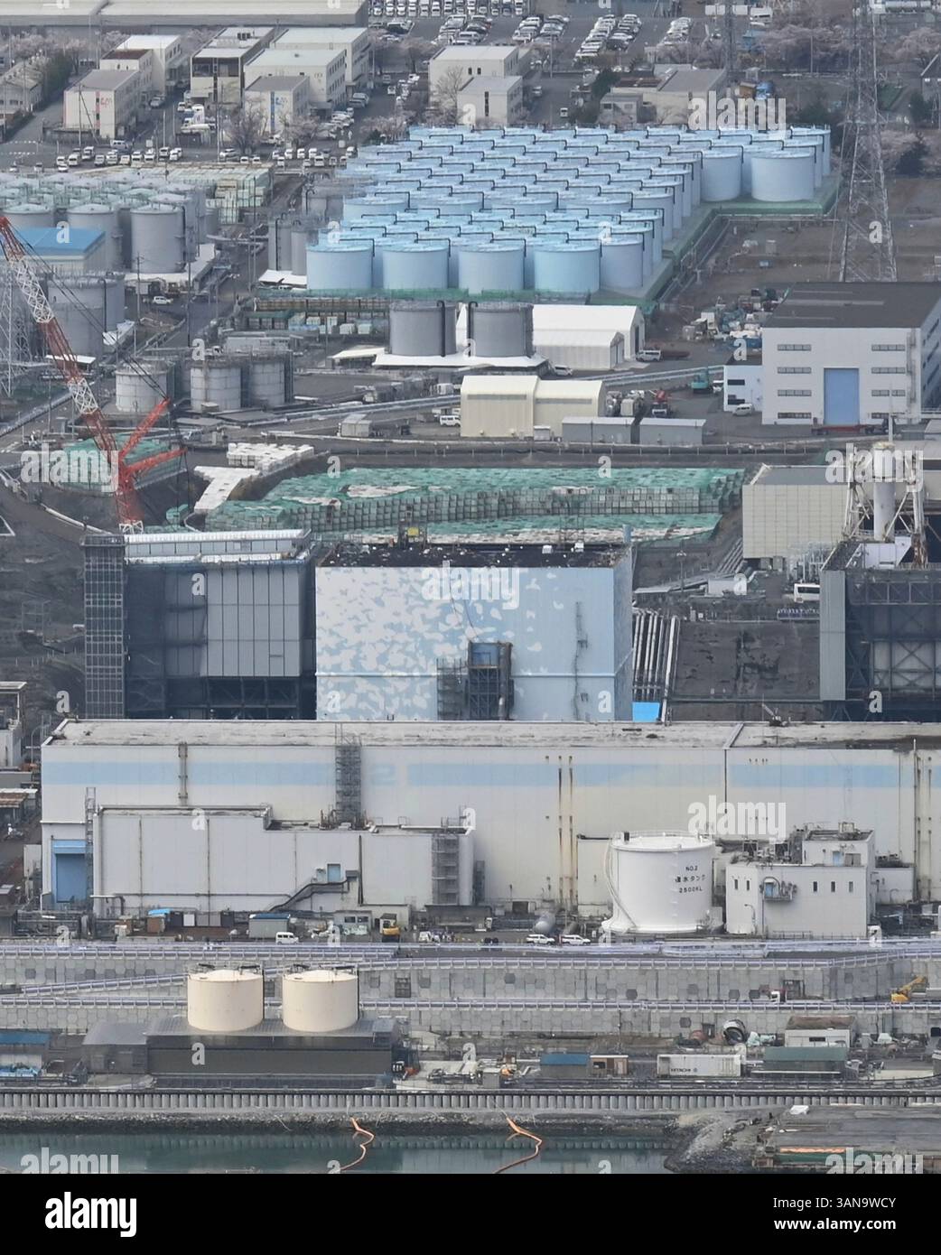 An aerial photo shows the Fukushima Daiichi Nuclear Power Plant Unit 2 ...